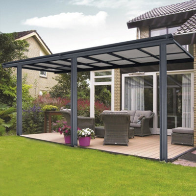 Primrose Anthracite Veranda Garden Canopy 14ft x 10ft