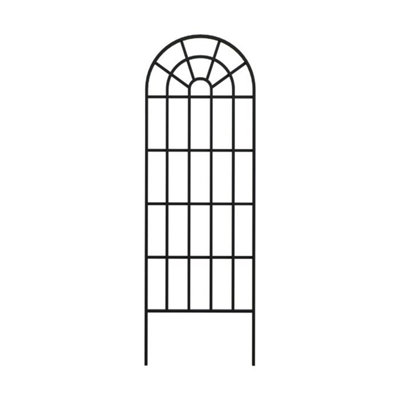 Primrose Arched Window Pane Design Trellis in Matte Black 36cm at B&Q