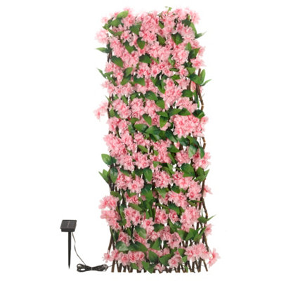 Primrose Artificial Expandable Pink Blossom Garden Screening Trellis ...