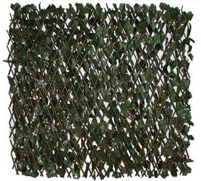 Primrose Artificial Green Acer Extendable Trellis Plastic Hedge Patio ...
