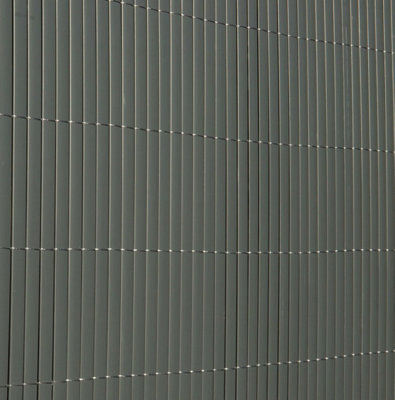 Primrose Artificial Grey Bamboo Cane Plastic Garden Fence Screening ...