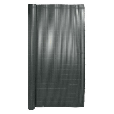 Primrose Artificial Grey Bamboo Cane Plastic Garden Fence Screening ...