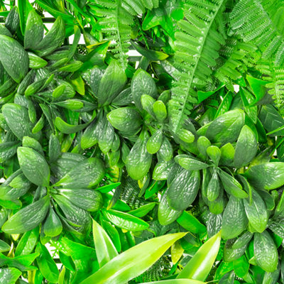 Primrose Artificial Mixed Plants Green Garden Wall Patio Hedge 4 Panels ...