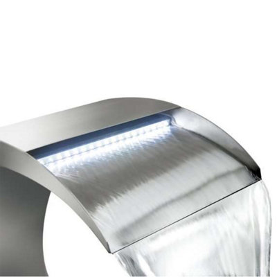 Primrose Atlantis Stainless Steel Cascade Water Feature with Lights 65cm