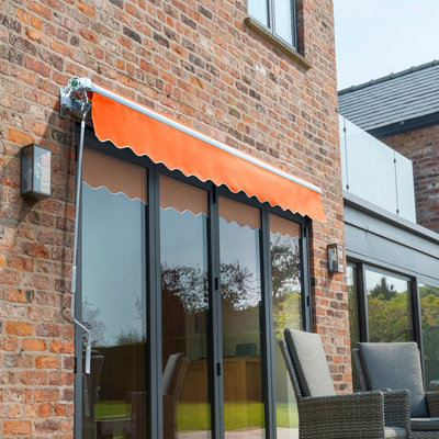 Primrose Awnings 2.5m x 2.0m Retractable Manual Terracotta Awning ...