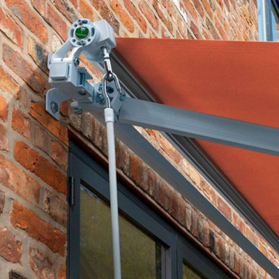 Primrose Awnings 3.5m x 2.5m Retractable Manual Terracotta Awning ...