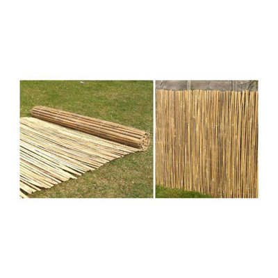 Primrose Bamboo Slat Natural Garden Fence Screening Roll Privacy W4m x ...