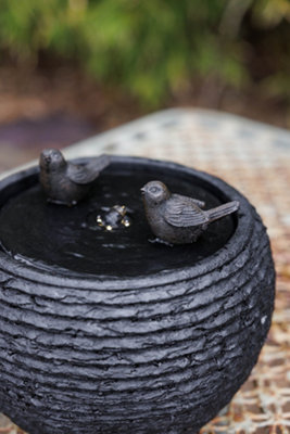 Primrose Bathing Birds Solar Power Water Feature with LED lights 25cm