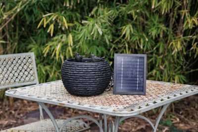 Primrose Bathing Birds Solar Power Water Feature with LED lights 25cm