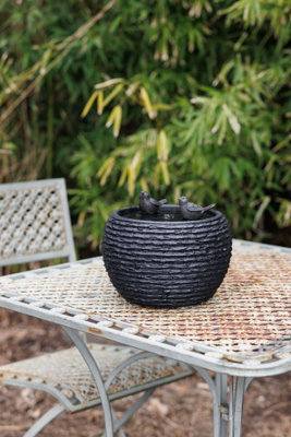 Primrose Bathing Birds Solar Power Water Feature with LED lights 25cm