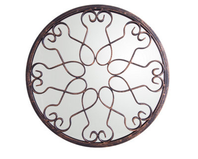 Primrose Blossoming Deep Bronze Metal Outdoor Garden Framed Round ...