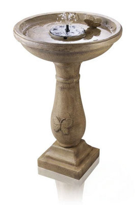 Primrose Butterfly Brook Solar Bird Bath Water Feature with Lights 84cm ...