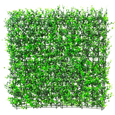 Primrose Buxus Artificial Hedge Outdoor Patio Fence 8 Panels 50cm x 50cm