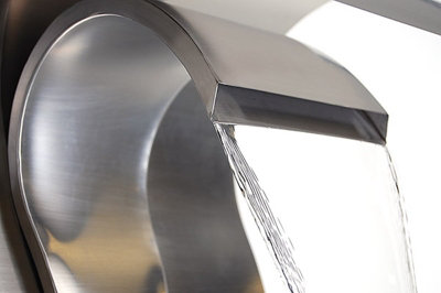 Primrose Cascading Swan Silver Metal Wall Mounted Stainless Steel Water ...