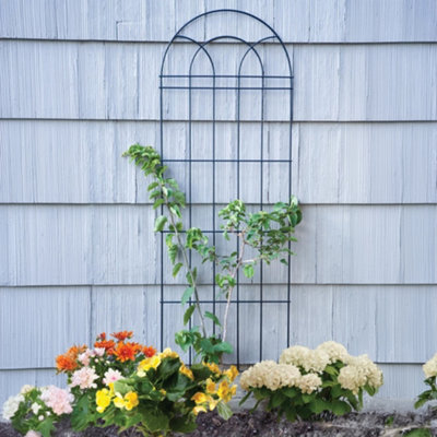 Primrose Classic Powder Coated Steel Metal Trellis in Black 182cm