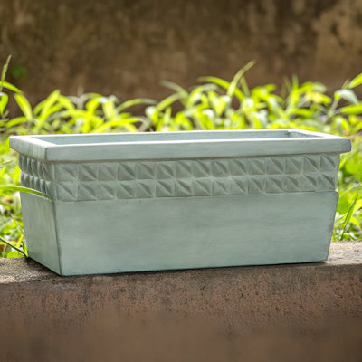 Primrose Concrete Capri Trough Outdoor Planter in Dark Green 50cm