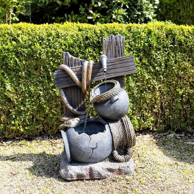 Primrose Constancia Cascading Bowls And Hose Water Feature With Lights ...