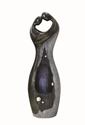 Primrose Couple Rain Effect Water Feature with LED Light H115cm