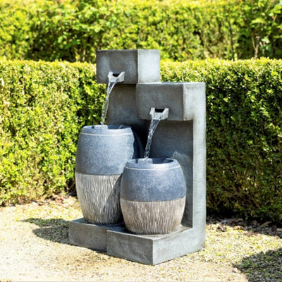 Primrose Covo Pouring Bowls Water Feature With Lights 74cm