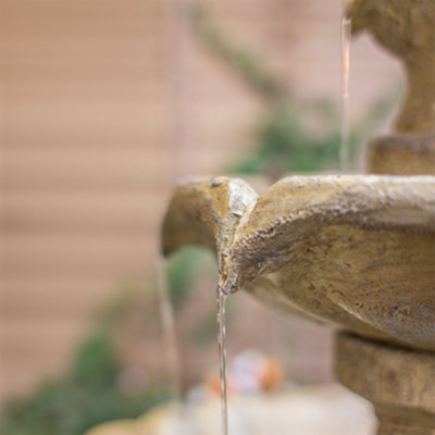 Primrose Cream Imperial Round Tiered Solar Powered Water Feature ...