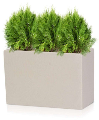 Primrose Cream Light Polystone Large Indoor Outdoor Trough Planter 50cm ...