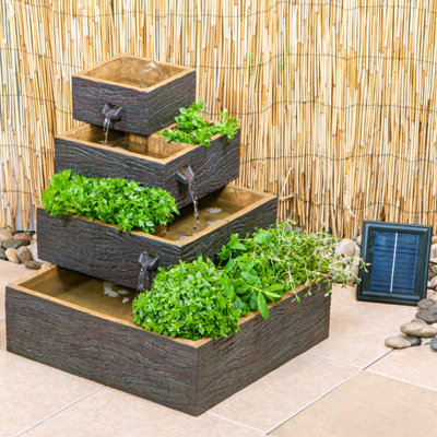Primrose Dalton 4-Tier Cascading Solar Powered Outdoor Water Feature ...