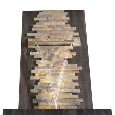 Primrose Dante Zinc & Stone Water Feature with Lights Indoor/Outdoor ...