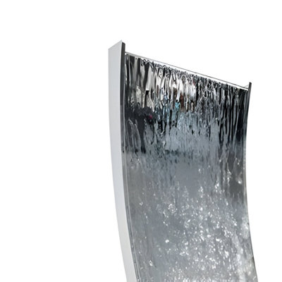 PRIMROSE DOUBLE-SIDED CURVED STAINLESS STEEL WATER WALL WITH STAINLESS ...
