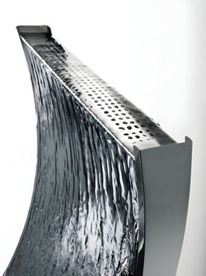 PRIMROSE DOUBLE-SIDED CURVED STAINLESS STEEL WATER WALL WITH STAINLESS ...