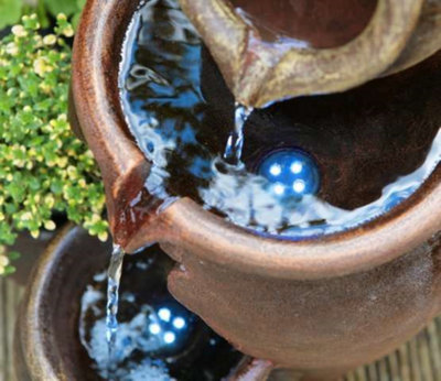 Primrose Earthenware 3-Tier Honey Pot Water Feature & Planter with ...