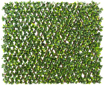 Primrose Extendable Artificial Flower Outdoor Screening Trellis (Brown ...