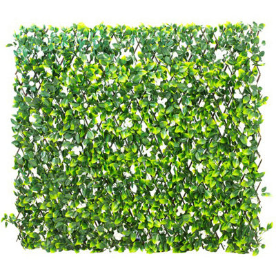 Primrose Extendable Artificial Flower Outdoor Screening Trellis (White ...