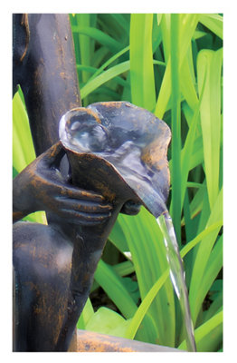 Primrose Fairy on a Clam Shell Solar Powered Garden Outdoor Water ...