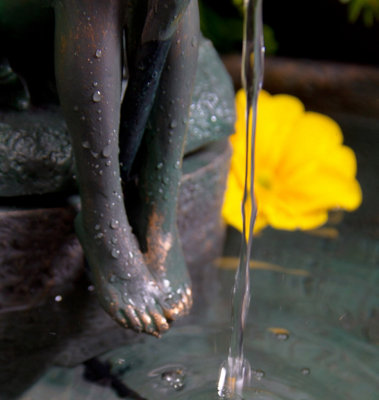 Primrose Fairy on Clam Shell Programmable Solar Powered Garden Water ...