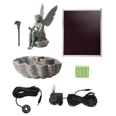 Primrose Fairy on Clam Shell Programmable Solar Powered Garden Water ...
