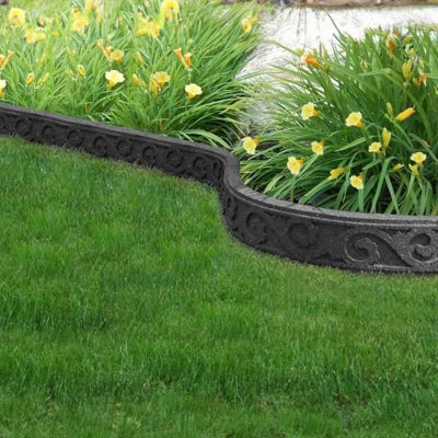 Primrose FlexiCurve Grey Scroll Design Garden Edging 1x 1.2m at B&Q