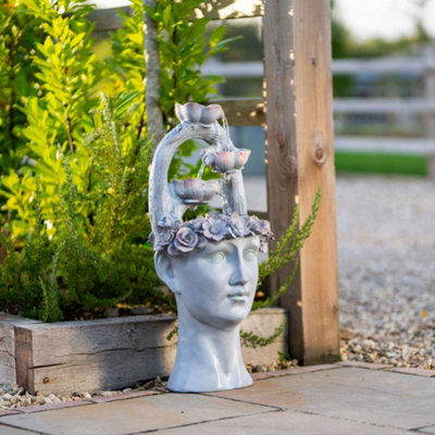 Primrose Freyja Tiered Cascading Water Feature Fountain with LED Lights ...