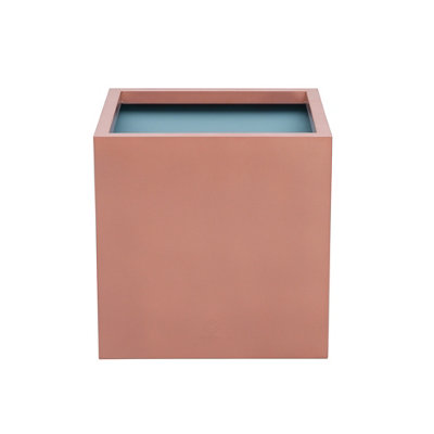 Primrose Frost and Rust-Resistant Outdoor Zinc Square Cube Planter in a ...