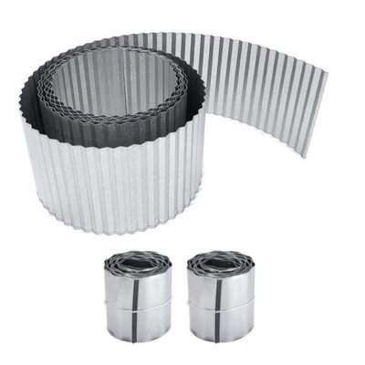 Primrose Galvanised Steel Lawn Edging Corrugated Metal 10m | DIY at B&Q