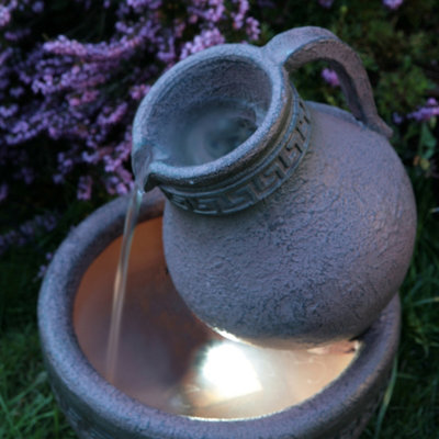 PRIMROSE GREEK POURING JUG AND BOWL SOLAR POWERED WATER FEATURE WITH ...