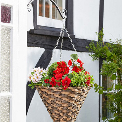 Primrose Hanging Basket Earth Braid Faux Rattan Basket 38x35cm