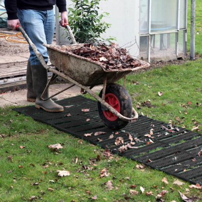 Primrose Instant Roll Out Garden Path Black Plastic Chevron 3m Double ...