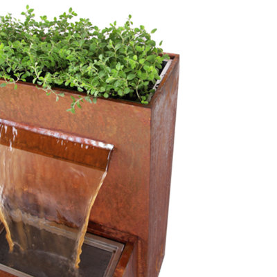 Primrose Langley Corten Steel Rust Waterfall Cascade Planter Water ...