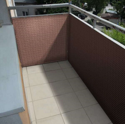 Primrose Light Brown Rattan Weave Balcony Screening Artificial Garden ...