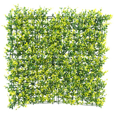 Primrose Light Buxus Artificial Garden Patio Hedge 4 Panels 50cm x 50cm