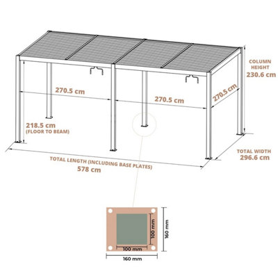 Primrose Living Deluxe Charcoal Veranda with Louvered Shutter Roof 6m x 3m