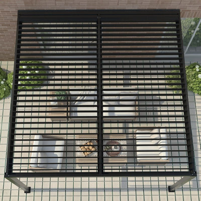 Primrose Living Deluxe Charcoal Wall Mounted Veranda with Louvered ...