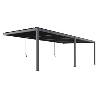 Primrose Living Deluxe Charcoal Wall Mounted Veranda with Louvered ...