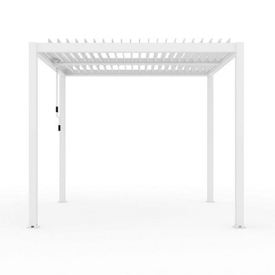 Primrose Living Deluxe White Veranda with Louvered Shutter Roof 4m x 3m