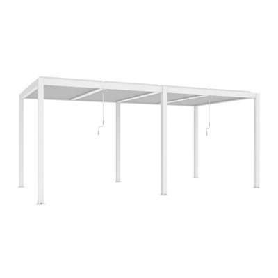 Primrose Living Deluxe White Veranda with Louvered Shutter Roof 6m x 3m